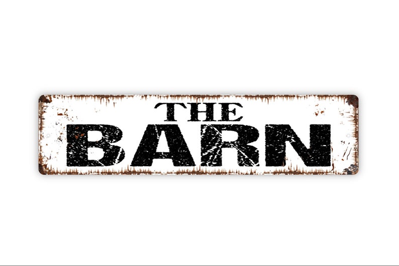 The Barn Sign Rustic Metal Street Sign or Door Name Plate - Etsy