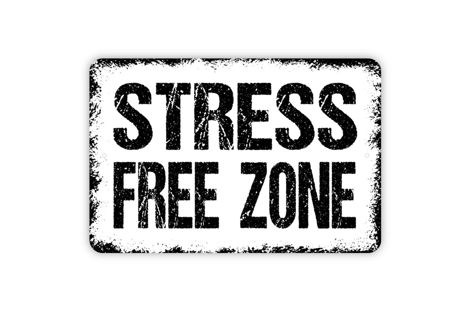 Stress Free Zone Sign Metal Indoor Or Outdoor Wall Art Etsy