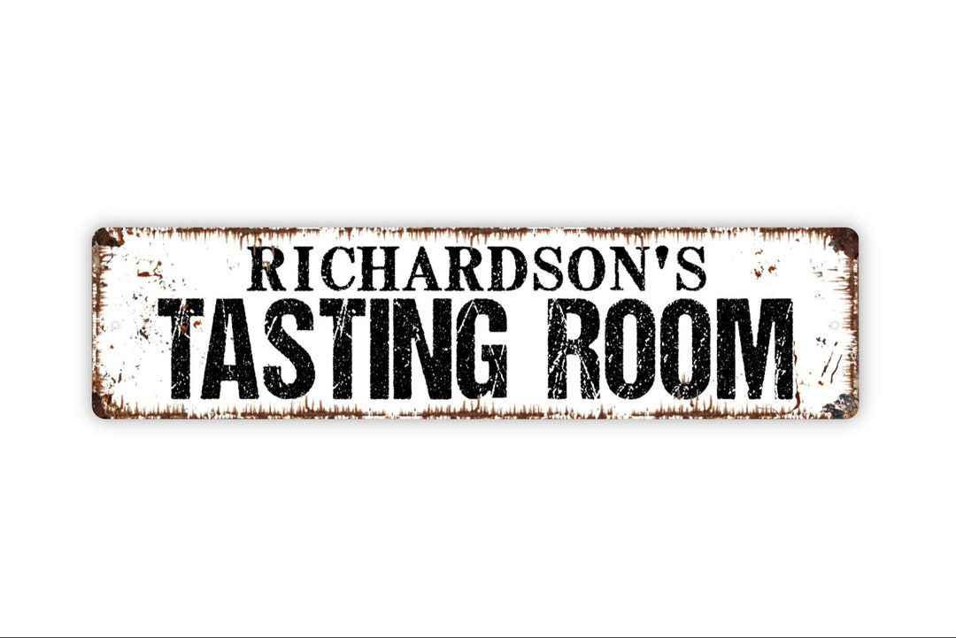 Personalized Tasting Room Sign, Custom Metal Sign, Rustic Street Sign ...