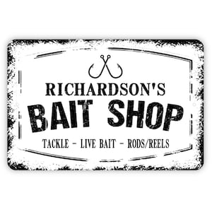 Personalized Bait Shop Sign - Custom Fishing Fisherman Boat Rod Reel ...