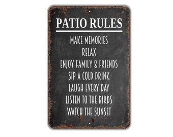 Patio Rules Sign - Etsy