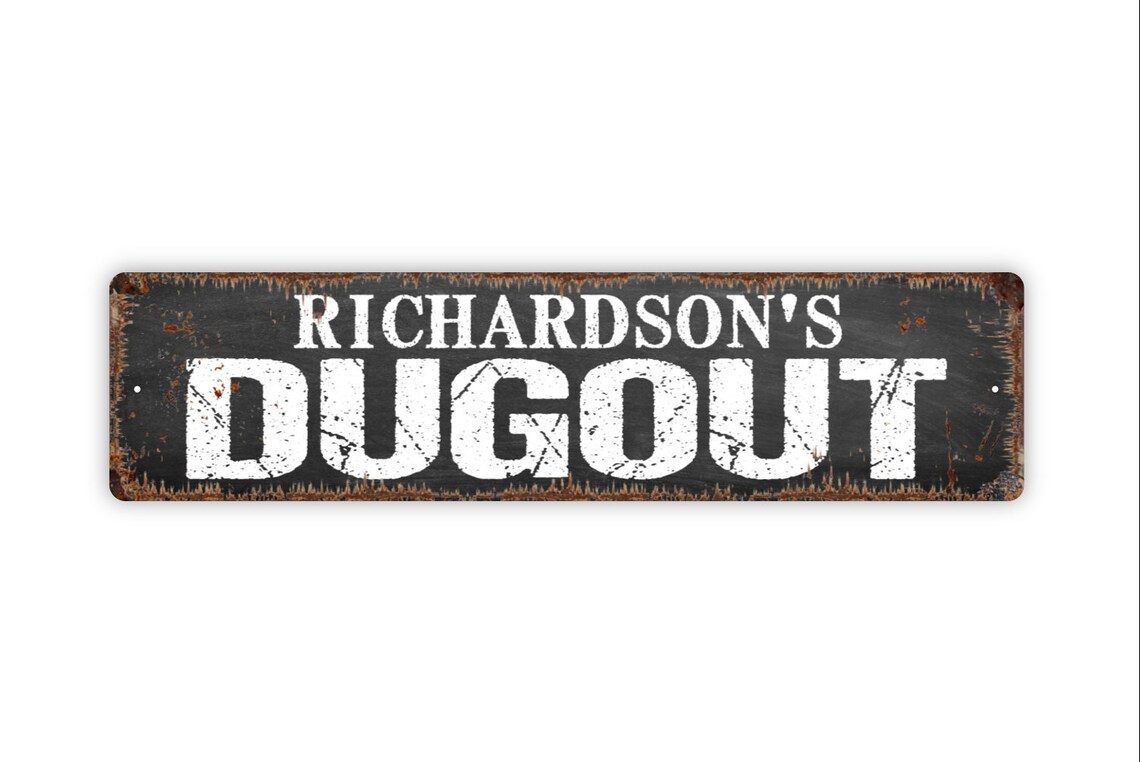 Personalized Dugout Sign Custom Metal Sign Rustic Street - Etsy