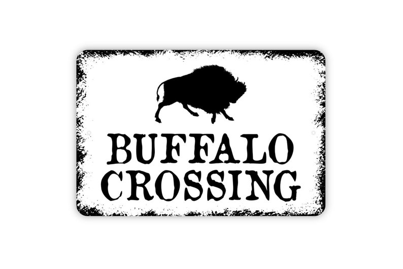 Buffalo Crossing Sign Bison Farm Metal Wall Art Indoor or - Etsy