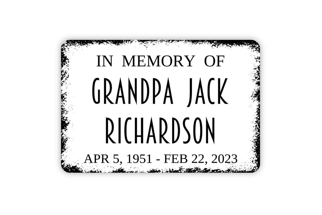Personalized in Memory of Sign - Custom Memorial Metal Indoor or ...
