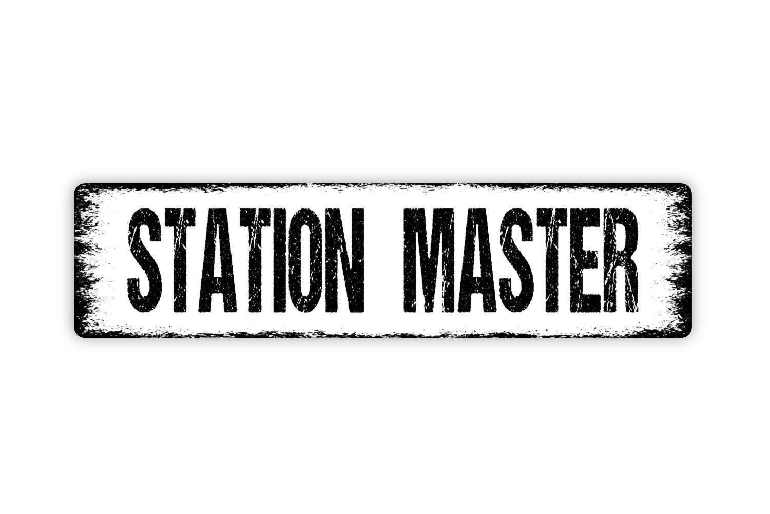 Station Master Sign – Vintage Railroad Wall Decor – Rustic Train ...
