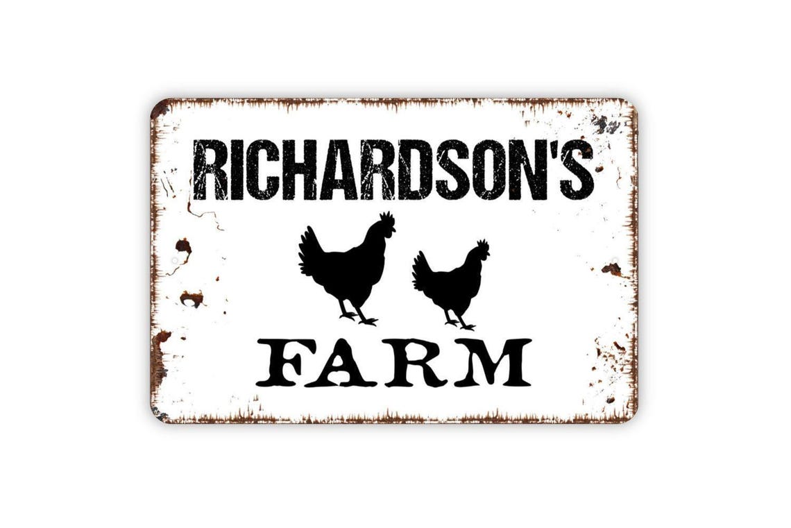Personalized Chicken Farm Sign - Chicken Coop Custom Metal Wall Art - Etsy