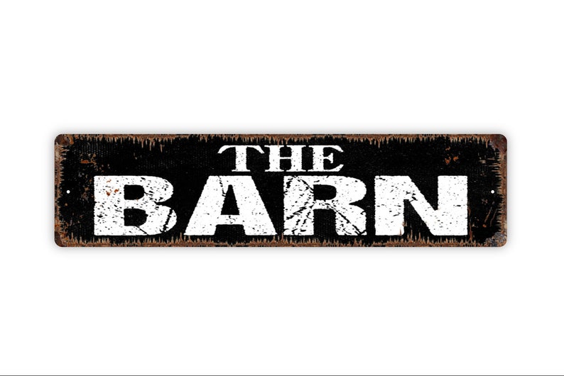 The Barn Sign Rustic Metal Street Sign or Door Name Plate - Etsy