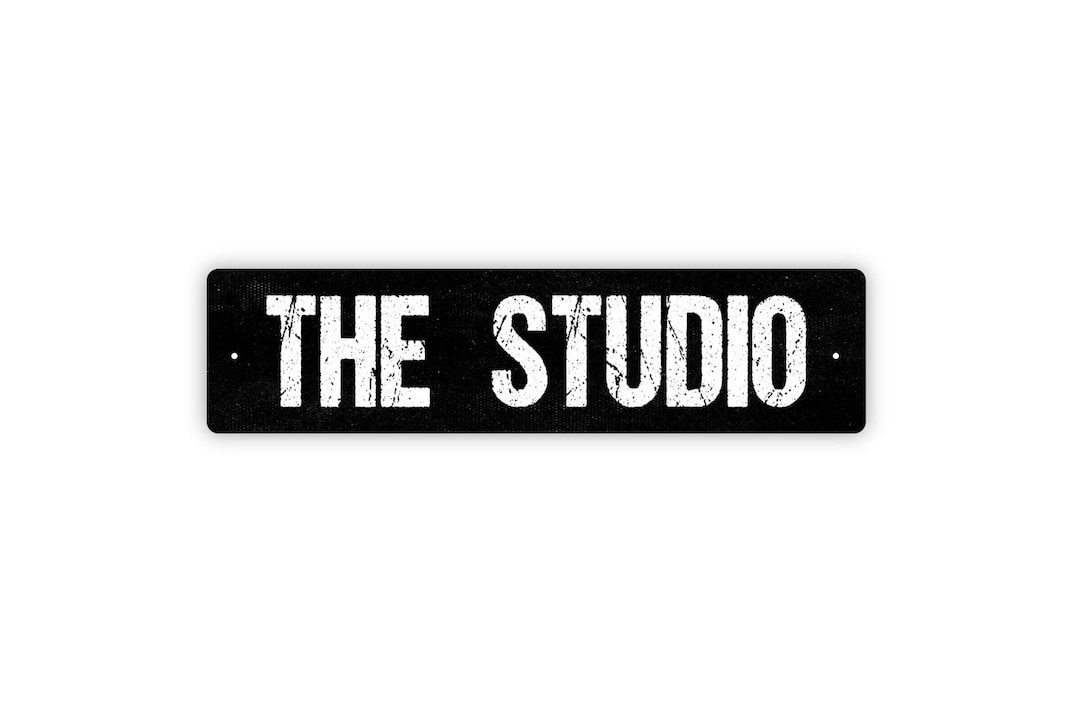 The Studio Sign, Custom Metal Sign, Rustic Street Sign or Door Name ...