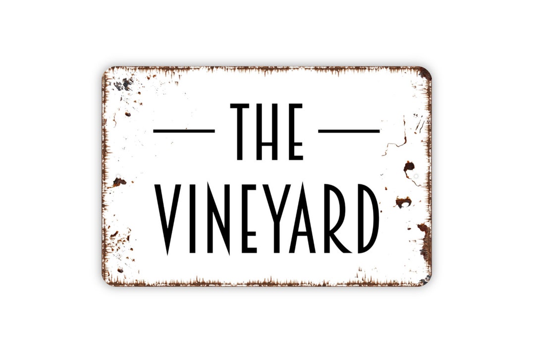 The Vineyard Sign - Metal Sign, Farmhouse Contemporary Modern Wall ...