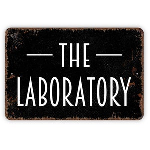 The Laboratory Sign - Metal Sign, Farmhouse Contemporary Modern Wall ...