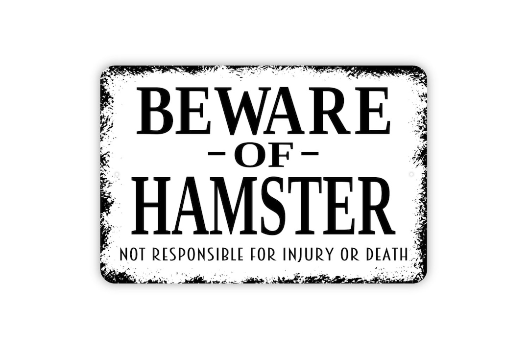Beware of Hamster Sign - Funny Metal Wall Art - Indoor or Outdoor - Etsy