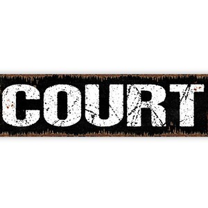 Court Metal Sign - Basketball Tennis Pickleball Sports Arena Play ...