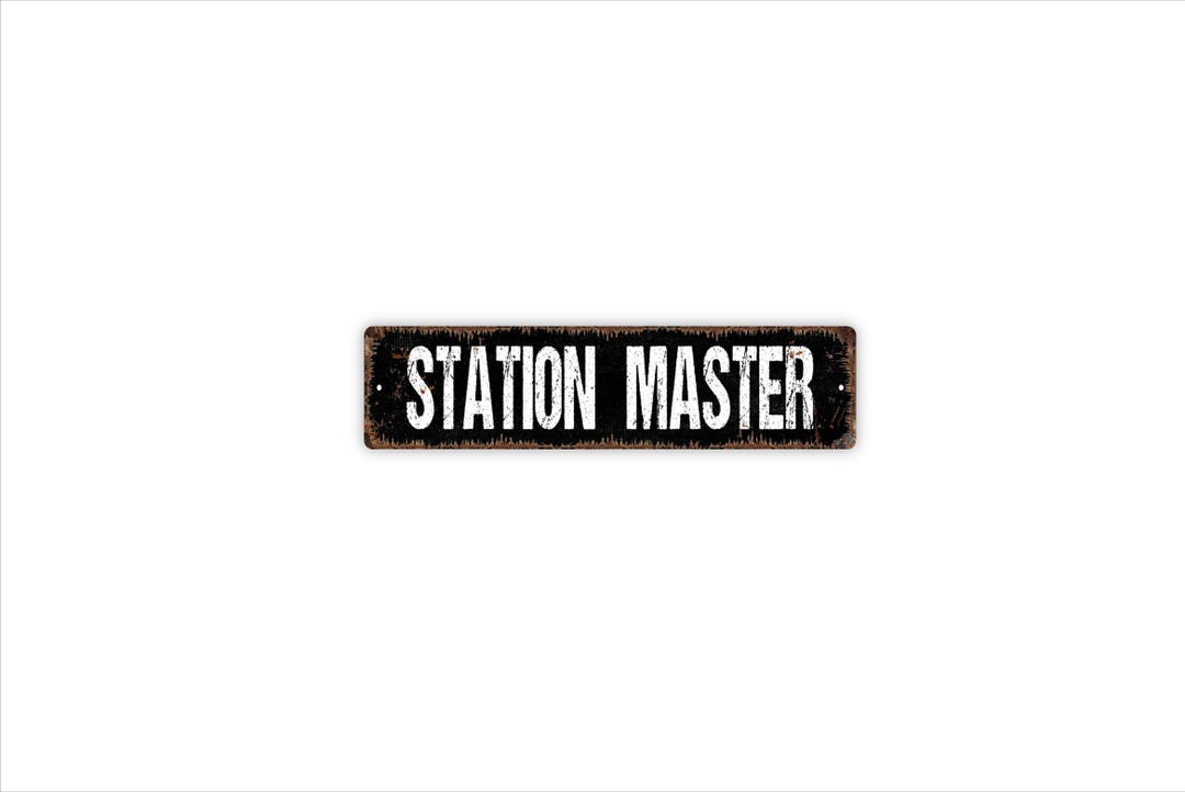 Station Master Sign – Vintage Railroad Wall Decor – Rustic Train ...