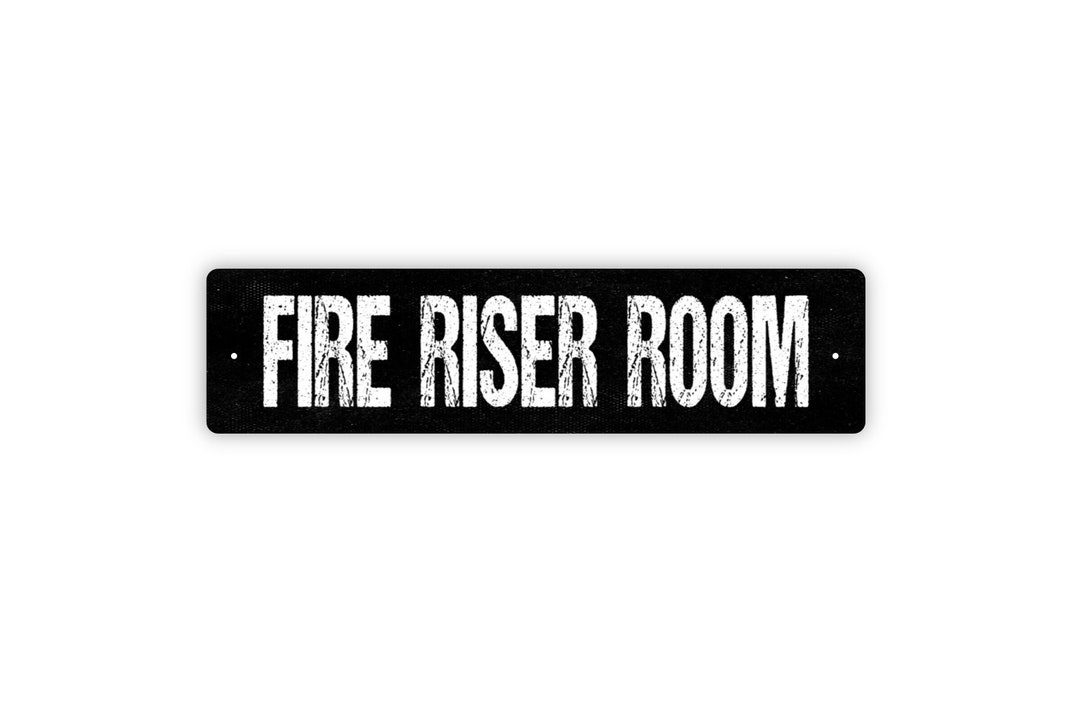 Fire Riser Room Sign - Emergency Fire Alarm Extinguisher Rustic Street ...