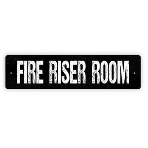 Fire Riser Room Sign - Emergency Fire Alarm Extinguisher Rustic Street ...