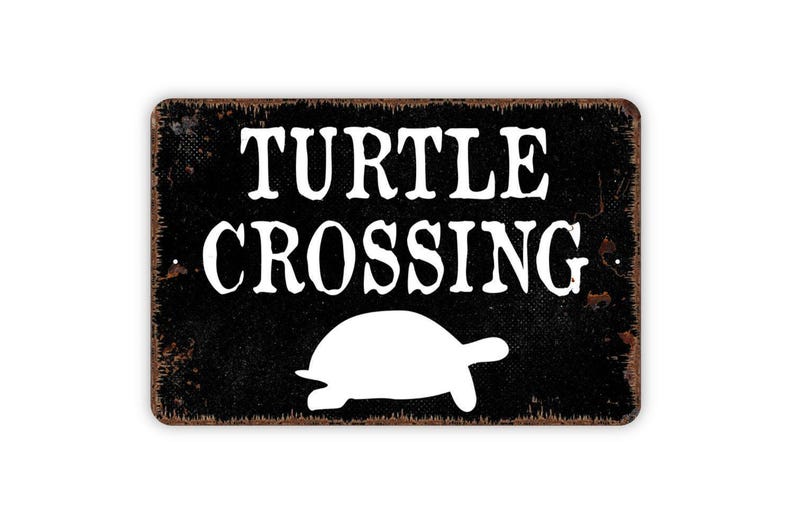 Turtle Crossing Sign | Funny Animal Crossing Sign | Rustic Yard Decor ...