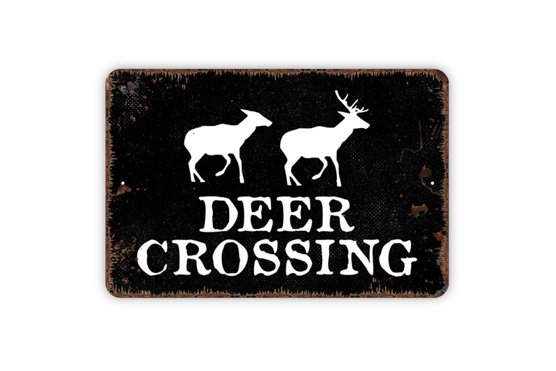 Buck Deer Crossing Sign Farmhouse Wall Decor Modern Wall - Etsy