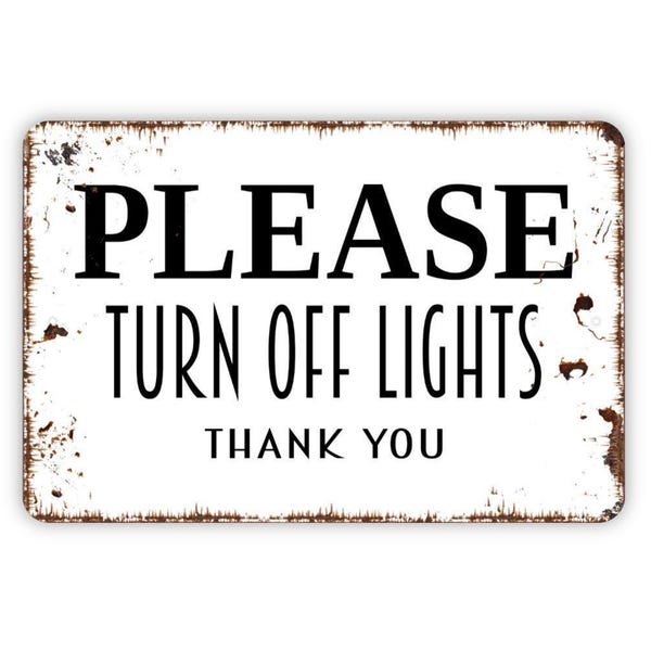 Turn off Lights Sign - Etsy