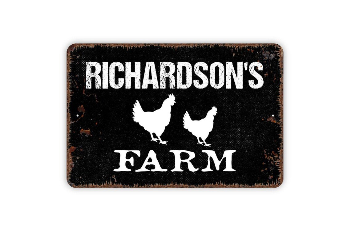 Personalized Chicken Farm Sign - Chicken Coop Custom Metal Wall Art - Etsy
