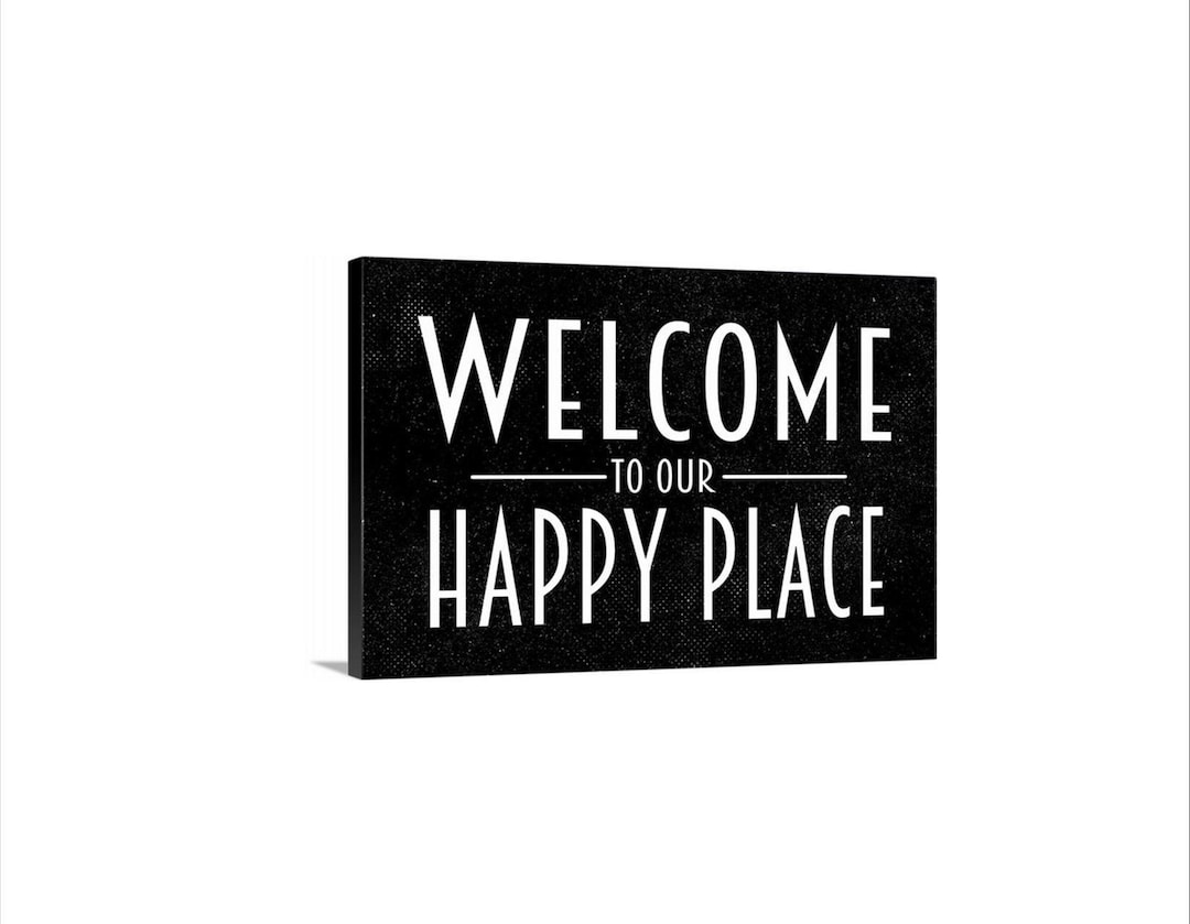 Welcome to Our Happy Place Sign | Home Entryway Wall Decor | Cozy Porch ...