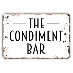 The Condiment Bar Sign, Metal Sign, Farmhouse Contemporary Modern Wall ...