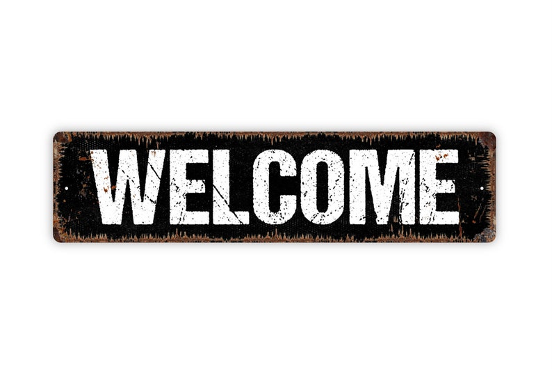 Welcome Sign Metal Sign Patio Sunroom Backyard Rustic - Etsy