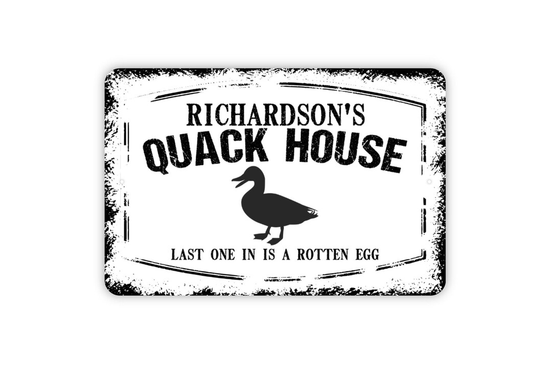 Personalized Quack House Sign Custom Duck Waterfowl Bird Your Name Last ...