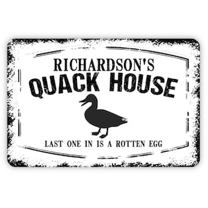 Personalized Quack House Sign - Custom Duck Waterfowl Bird Your Name ...