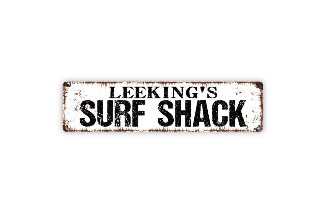 Personalized Surf Shack Sign – Custom Name Rustic Beach House Wall ...