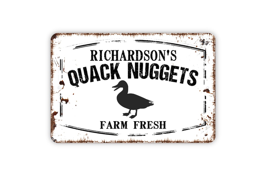 Personalized Quack Nuggets Sign - Custom Your Name Duck Goose Waterfowl ...