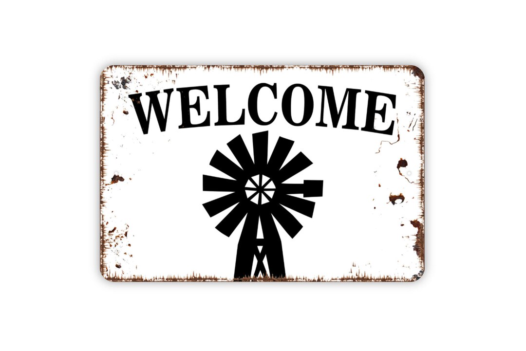 Windmill Welcome Sign - Metal Wall Art - Indoor or Outdoor - Etsy