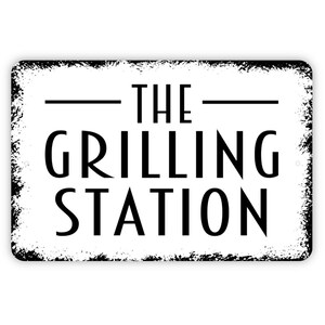 The Grilling Station Sign - Grill BBQ Barbecue Smoke Shack Metal Sign ...