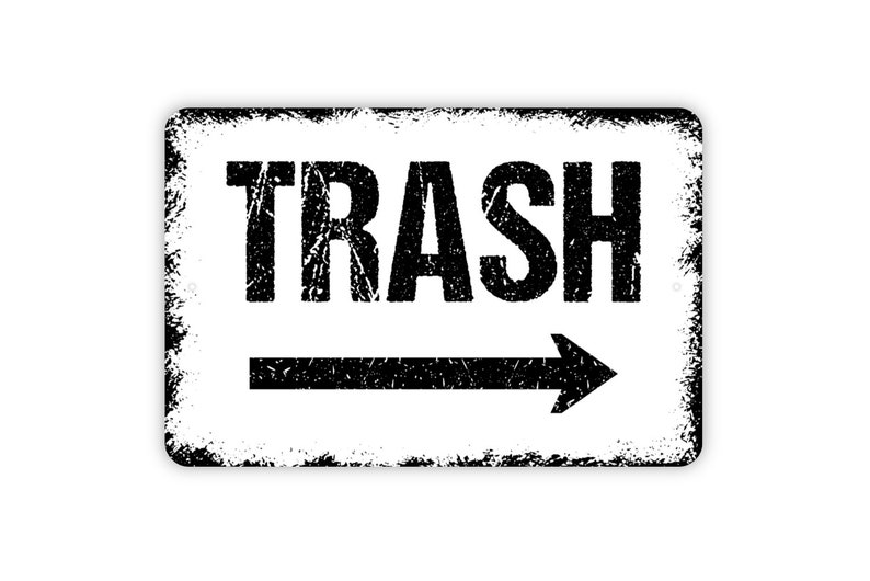 Trash With Right or Left Arrow Sign Direction Instructions - Etsy