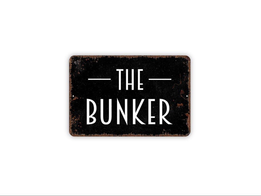 The Bunker Sign | Rustic Wall Decor | Metal Sign or Canvas for Man ...
