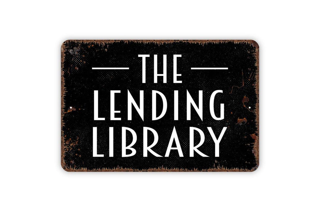 The Lending Library Sign | Neighborhood Book Exchange Sign | Community ...