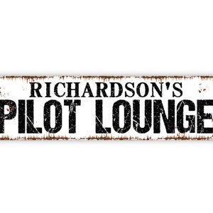 Personalized Pilot Lounge Sign - Airplane Hangar Fly Airport Rustic ...