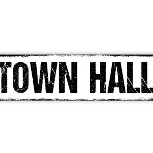 Town Hall Sign - Government Office Public Building Meeting Space Rustic ...