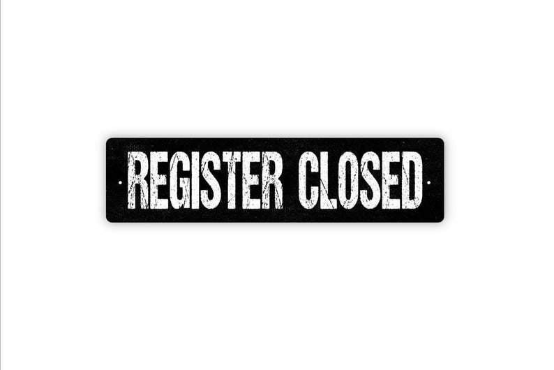 Register Closed Sign - Cash Register Pay Here Check Out Vinyl Sticker ...