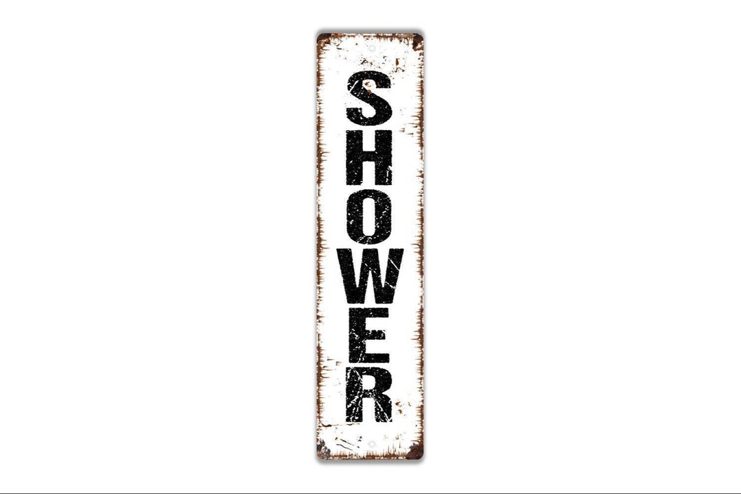 Vertical Shower Sign | Bathroom Door Wall Art | Pool House Spa Shower ...
