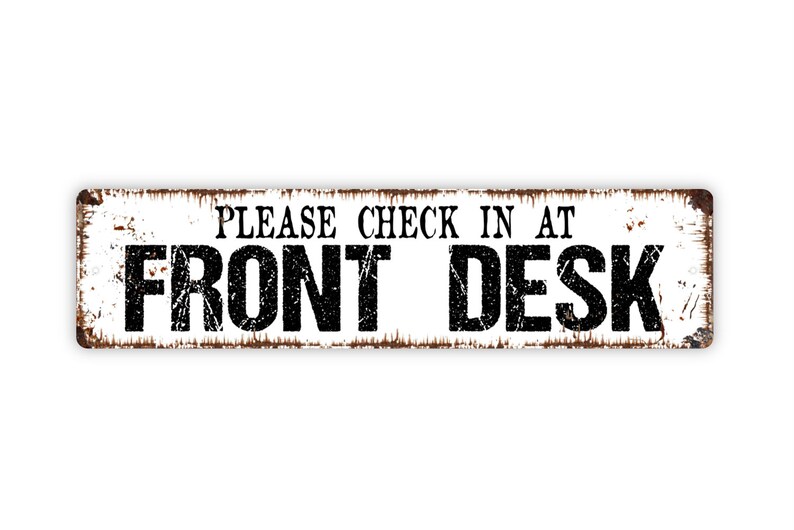 Please Check in at Front Desk Sign Reception Lobby Office - Etsy