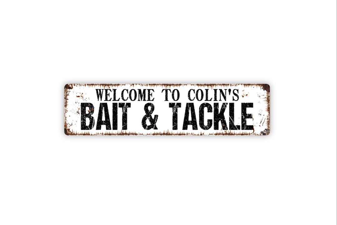 Personalized Bait and Tackle Sign Custom Metal Sign Rustic - Etsy