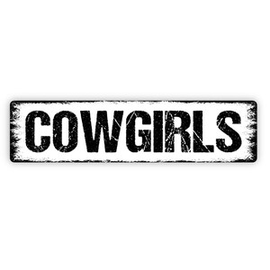 Cowgirls Sign - Girls Room Gals Only Restroom Bathroom Bedroom Rustic ...