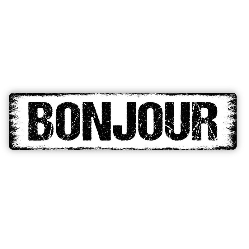 Bonjour Sign - Etsy