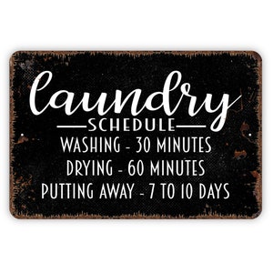 Laundry Room Schedule Sign - Metal Wall Art - Etsy