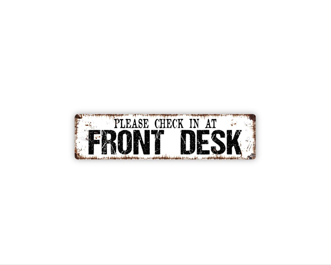 Please Check in at Front Desk Sign | Rustic Reception or Office Wall ...