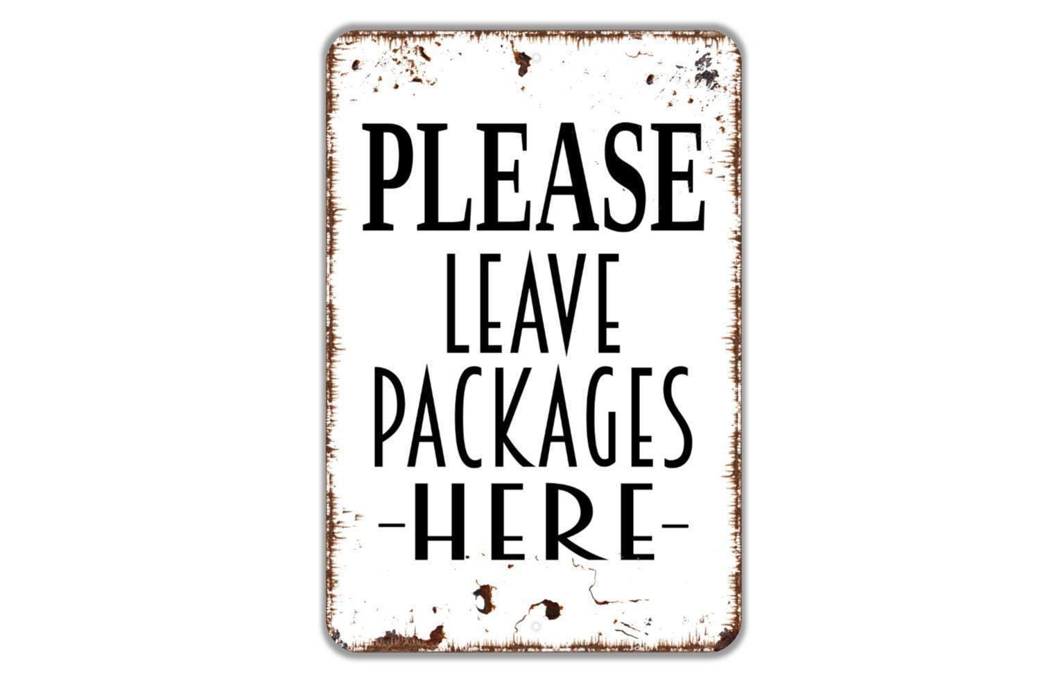 Vertical Please Leave Packages Here Sign - Delivery Instructions Mail ...