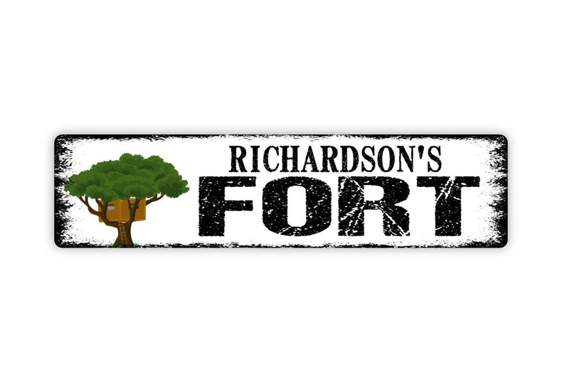 Personalized Fort With Tree Sign – Custom Kids Playhouse Sign – Outdoor ...