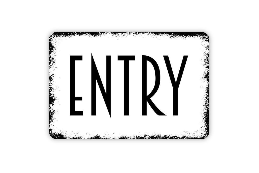 Entry Sign, Metal Sign, Farmhouse Contemporary Modern Wall Metal Sign ...