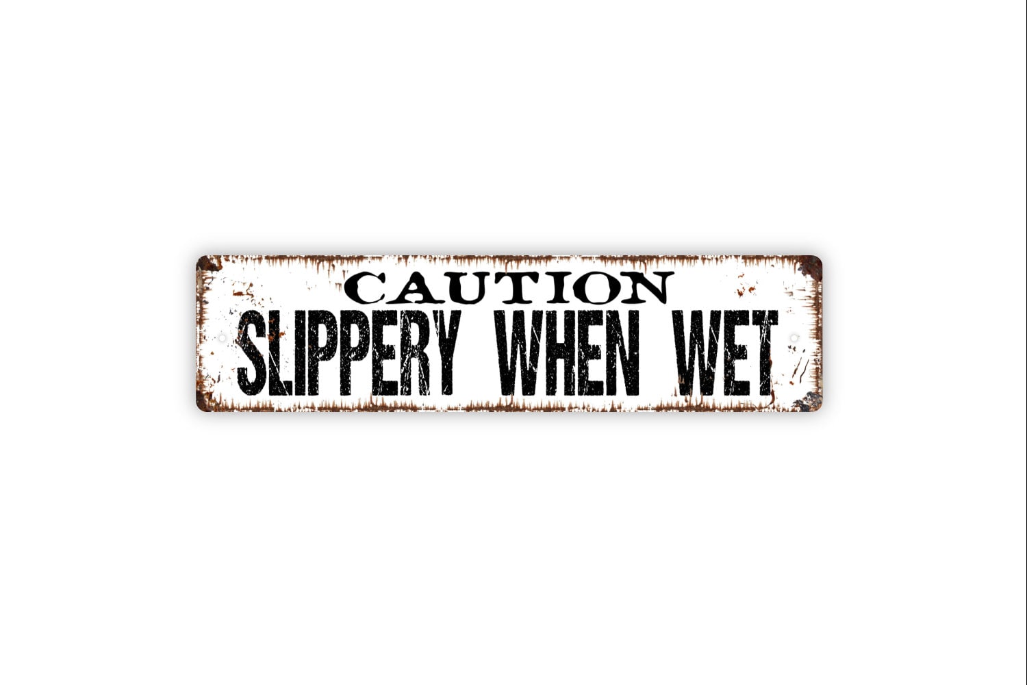 Caution Slippery Road Sign
