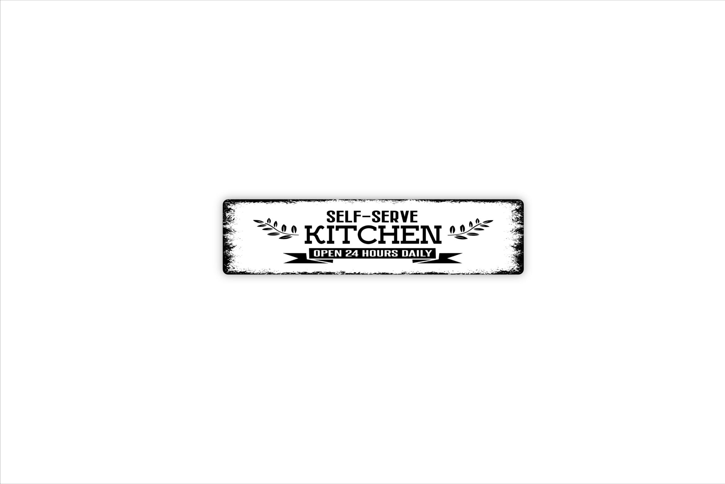 Self Serve Kitchen Open 24 Hours Sign – Funny Farmhouse Wall Decor ...